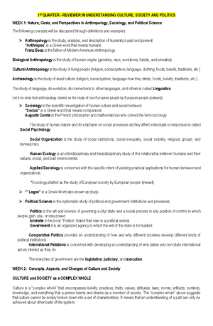 2ND Quarter Reviewer IN UCSP - UNDERSTANDING CULTURE, SOCIETY, AND ...