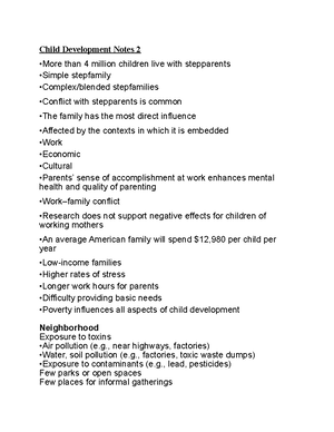 Child Development Notes 3 - . may be able to figure it out but there is ...