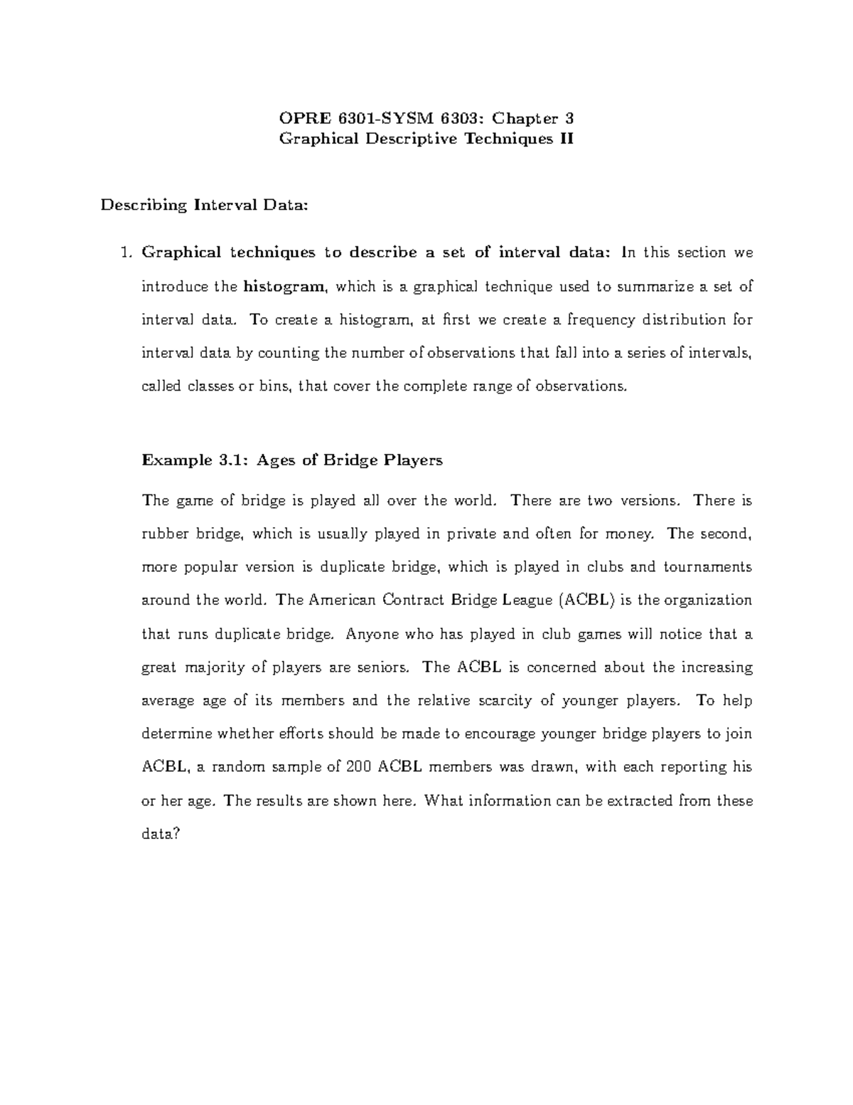 Chapter 03- Lecture - OPRE 6301 - OPRE 6301-SYSM 6303: Chapter 3 ...