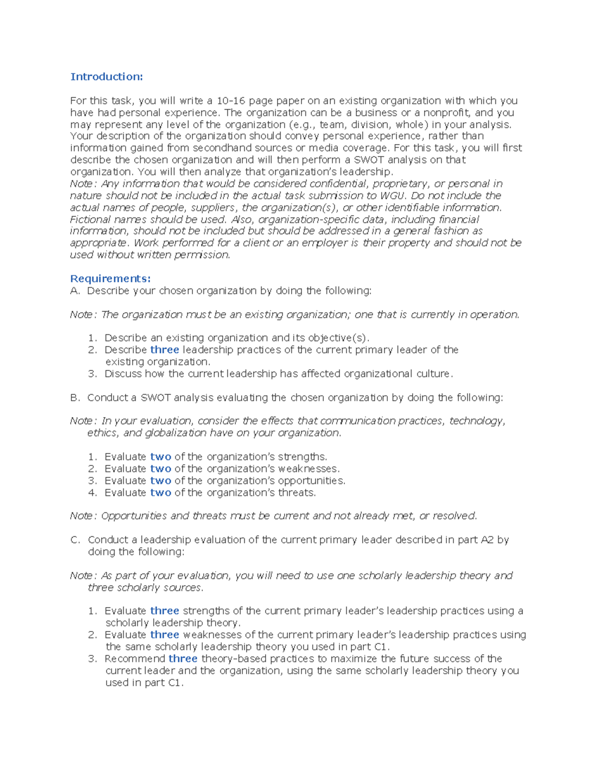 C200 Task 1 directions - C200 - Introduction: For this task, you will ...