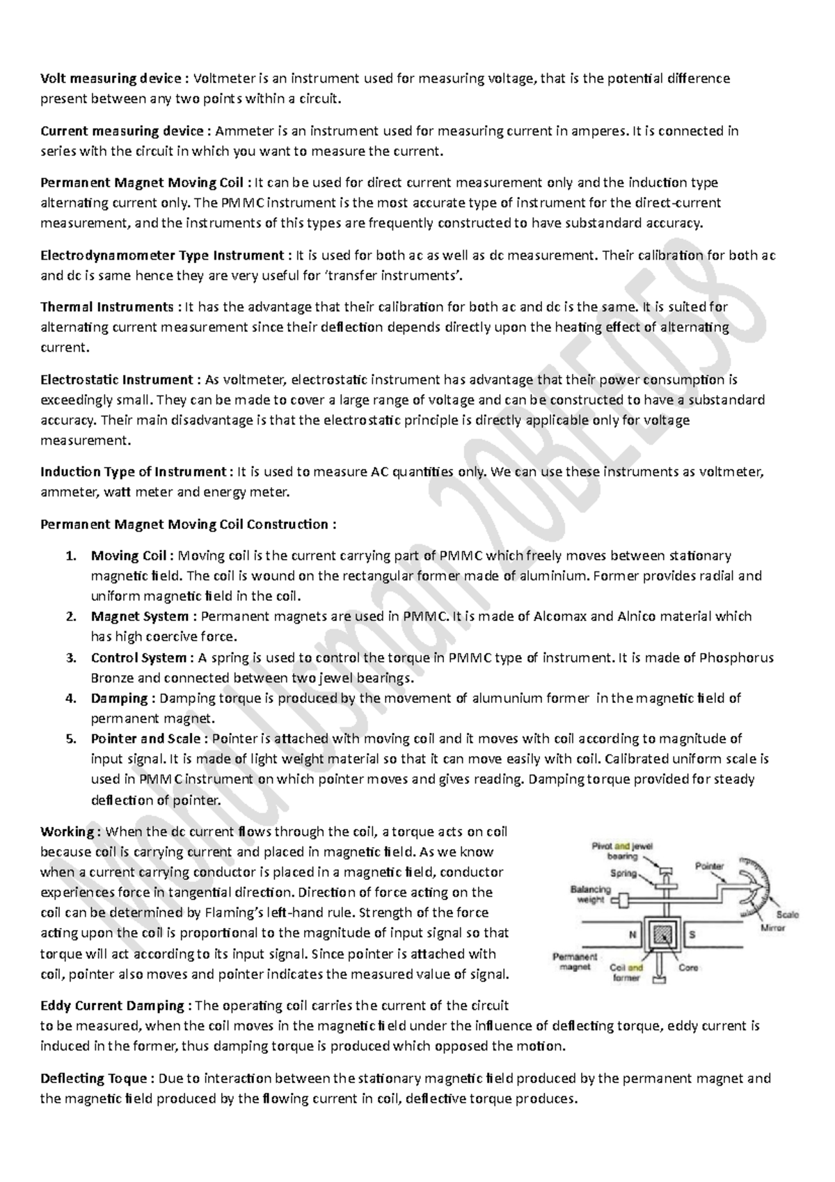 Unit 2 Electrical Measurement - Volt measuring device : Voltmeter is an ...