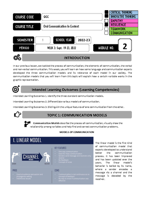 OCC Pre-Module - sbrsegewggww - CRITICAL THINKING INNOVATIVE THINKING ...