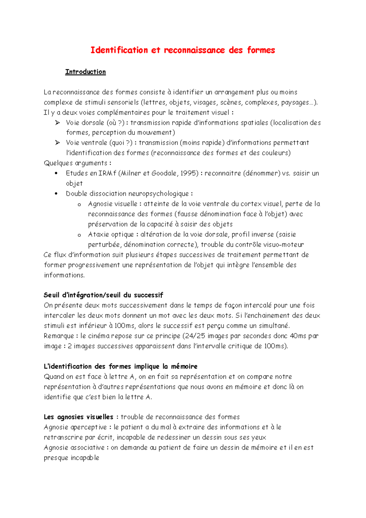 Identification et reconnaissance des formes - Identification et ...