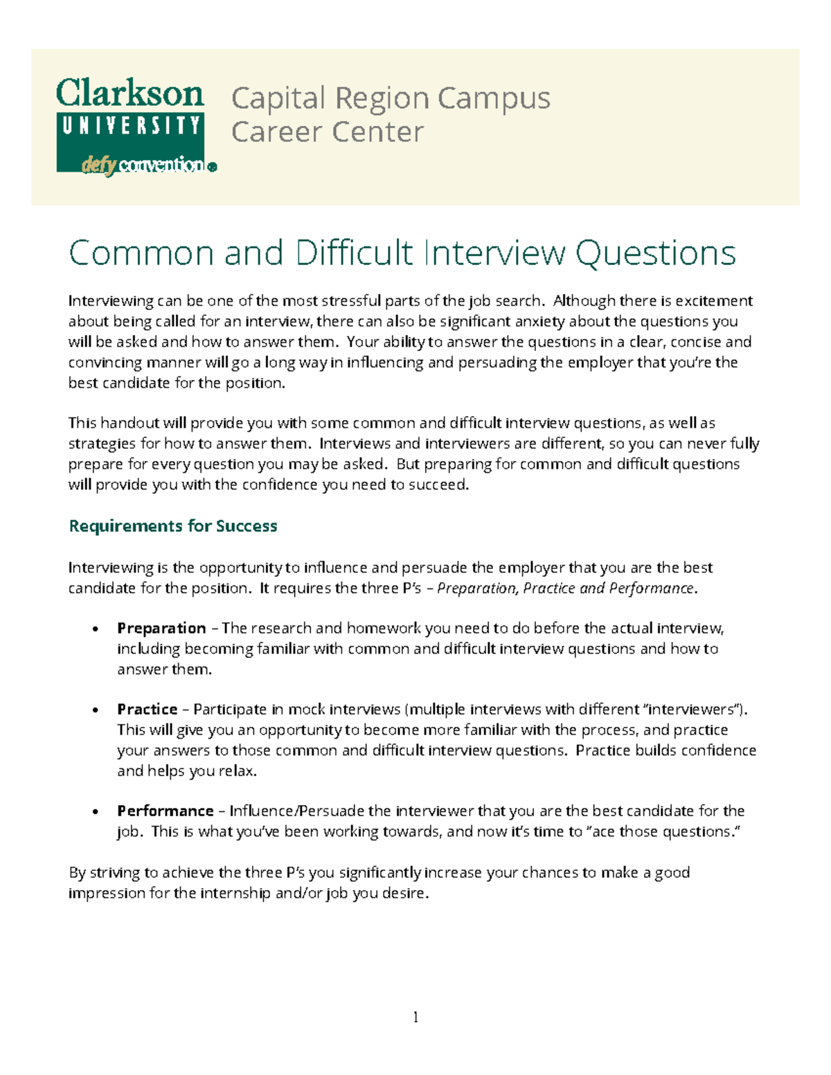 Common and Difficult Interview Questions - Common and Difficult ...