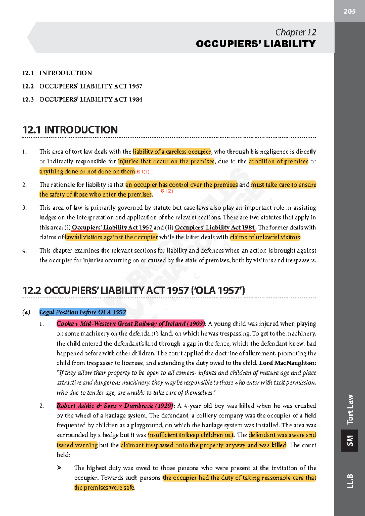 12 Occupiers' Liability - LL SM Tort Law 12 INTRODUCTION 12 OCCUPIERS ...
