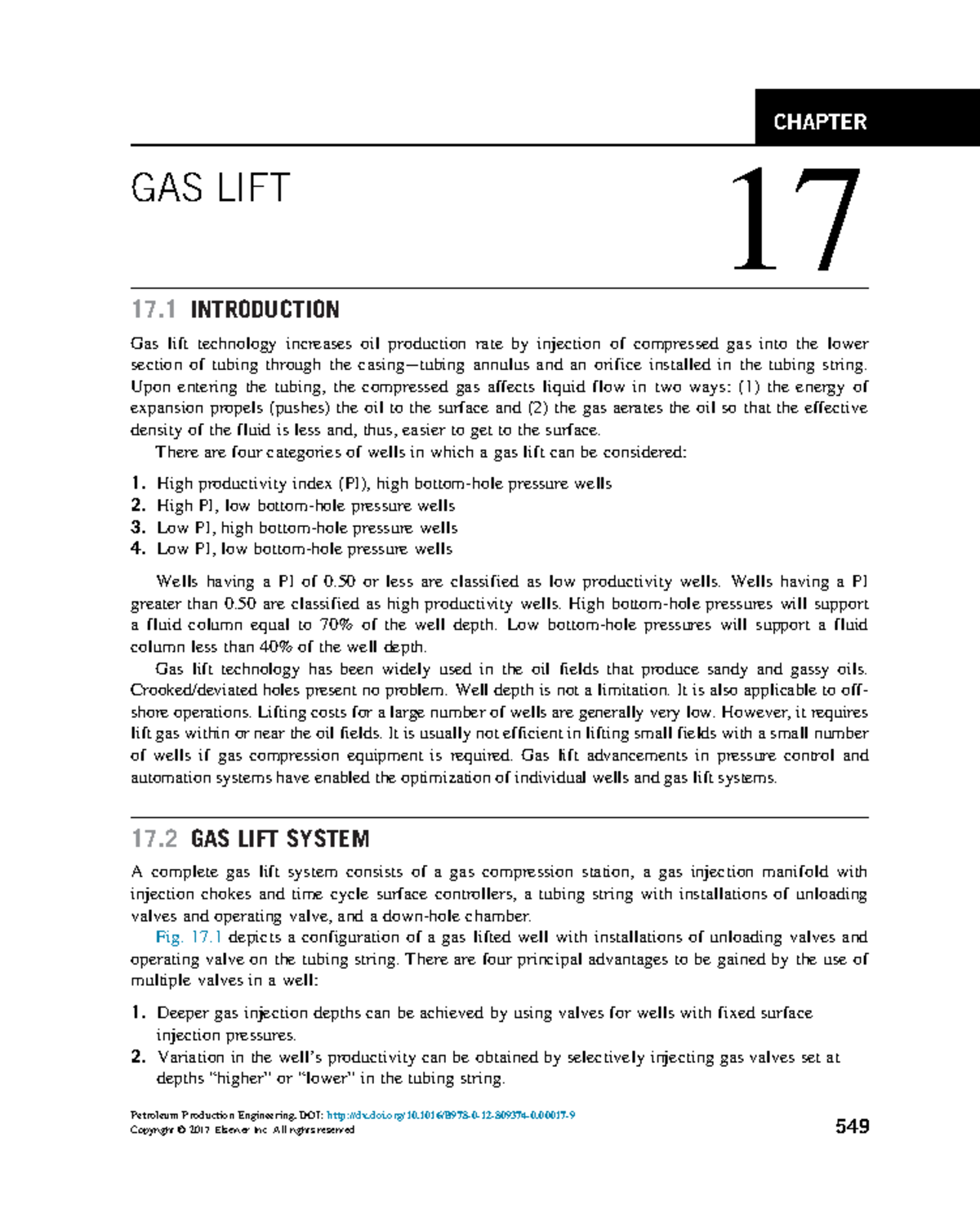 Gas Lift (Advanced Artificial Lift Methods) - CHAPTER 17 GAS LIFT 17 ...