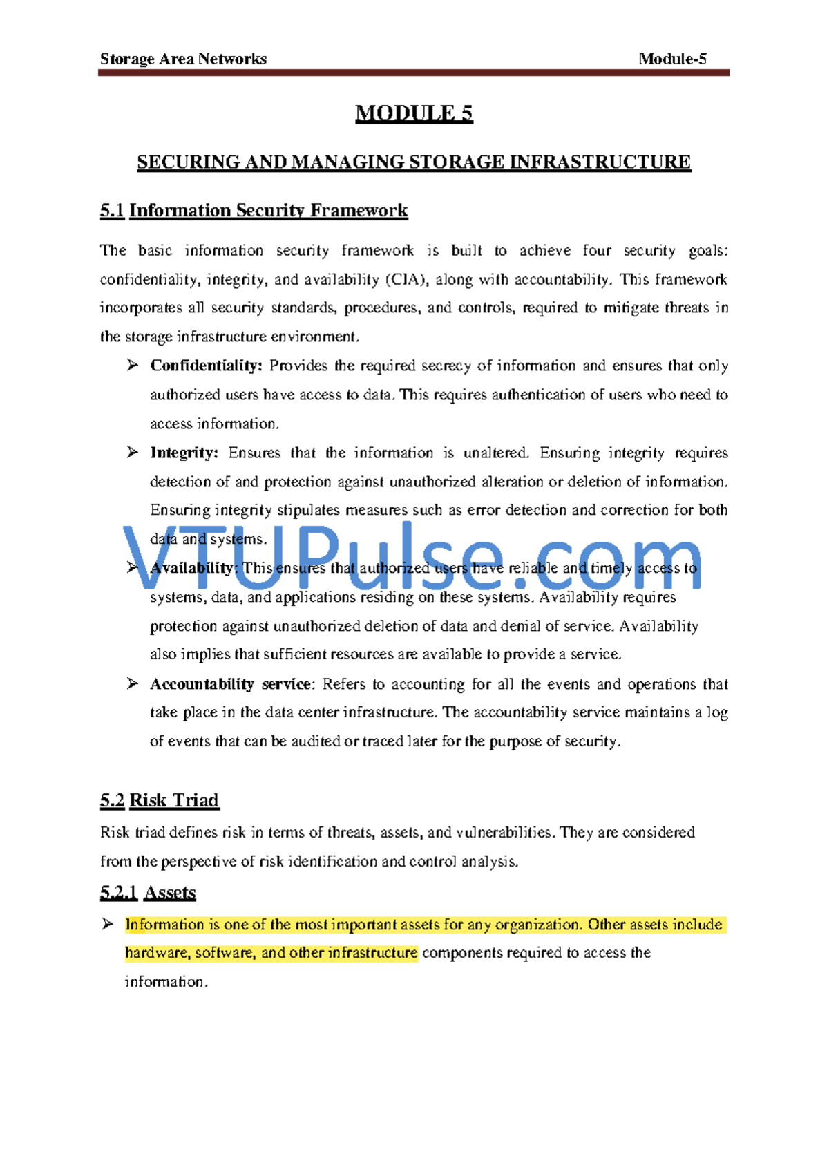 5 - notes - VTUPulse MODULE 5 SECURING AND MANAGING STORAGE ...