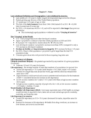 Lifespan 4 - Lecture notes - Lifespan Development PSY 212 Chapter 2 ...