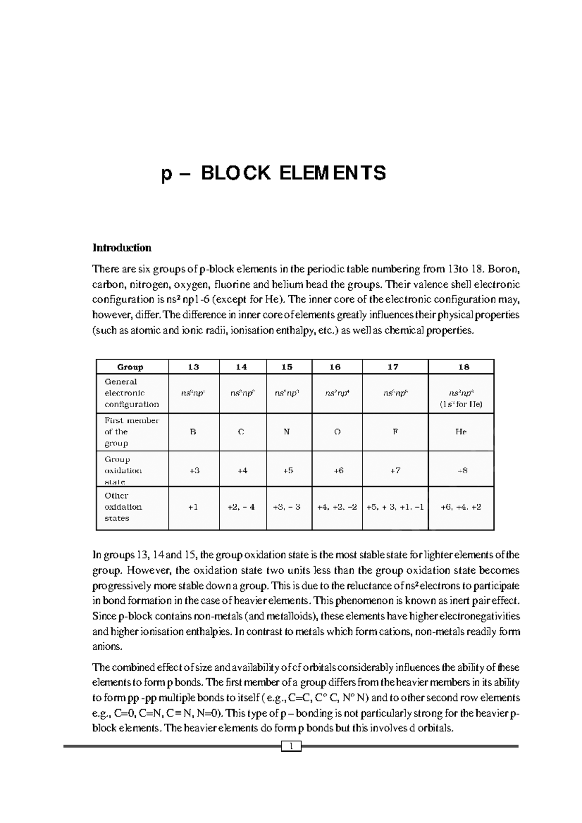 P block 11 - p – BLO CK ELEM EN TS Introduction There are six groups of ...