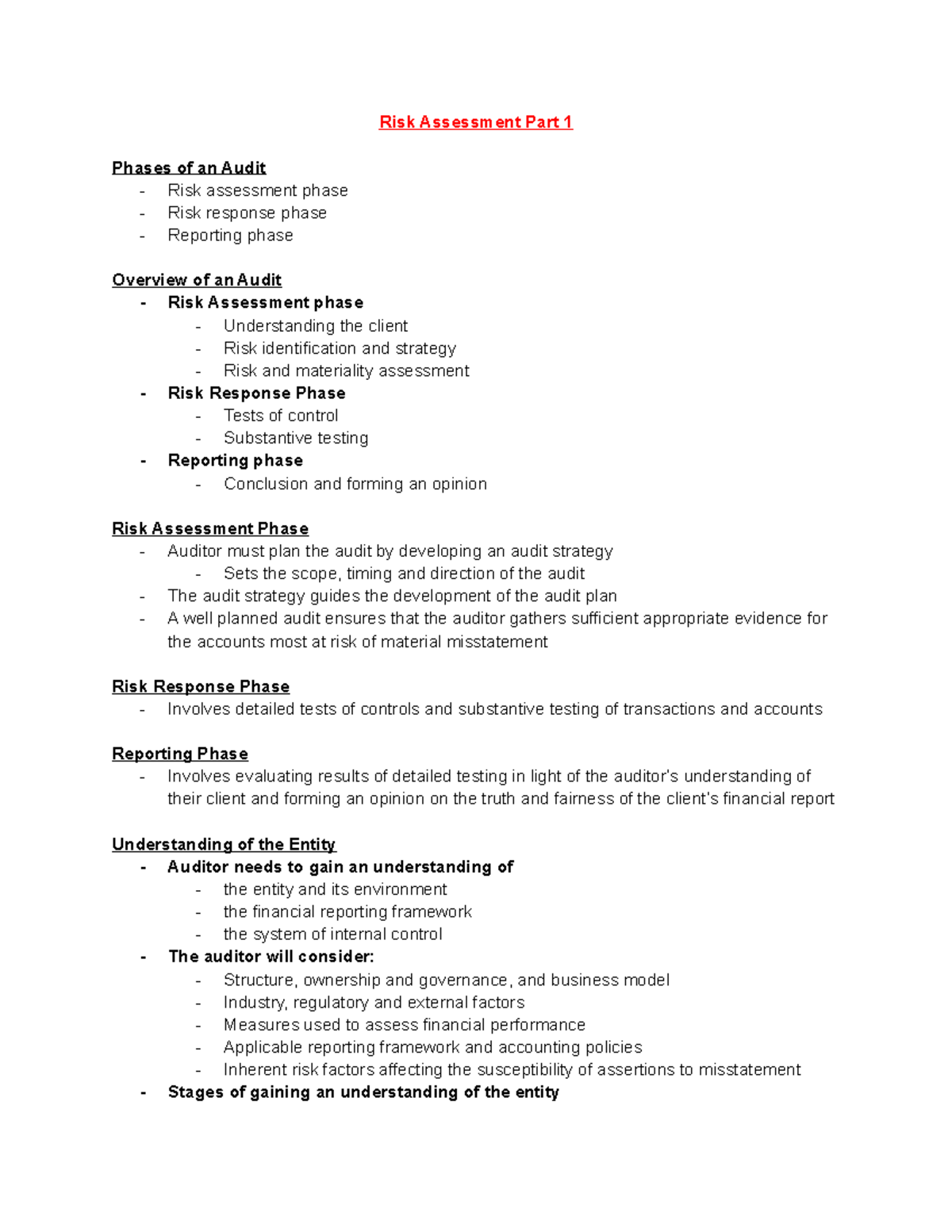 Auditing Wk 2 - Risk Assessment Part 1 - Risk Assessment Part 1 Phases ... Auditing Wk 2 - Risk Assessment Part 1 - Risk Assessment Part 1 Phases ...