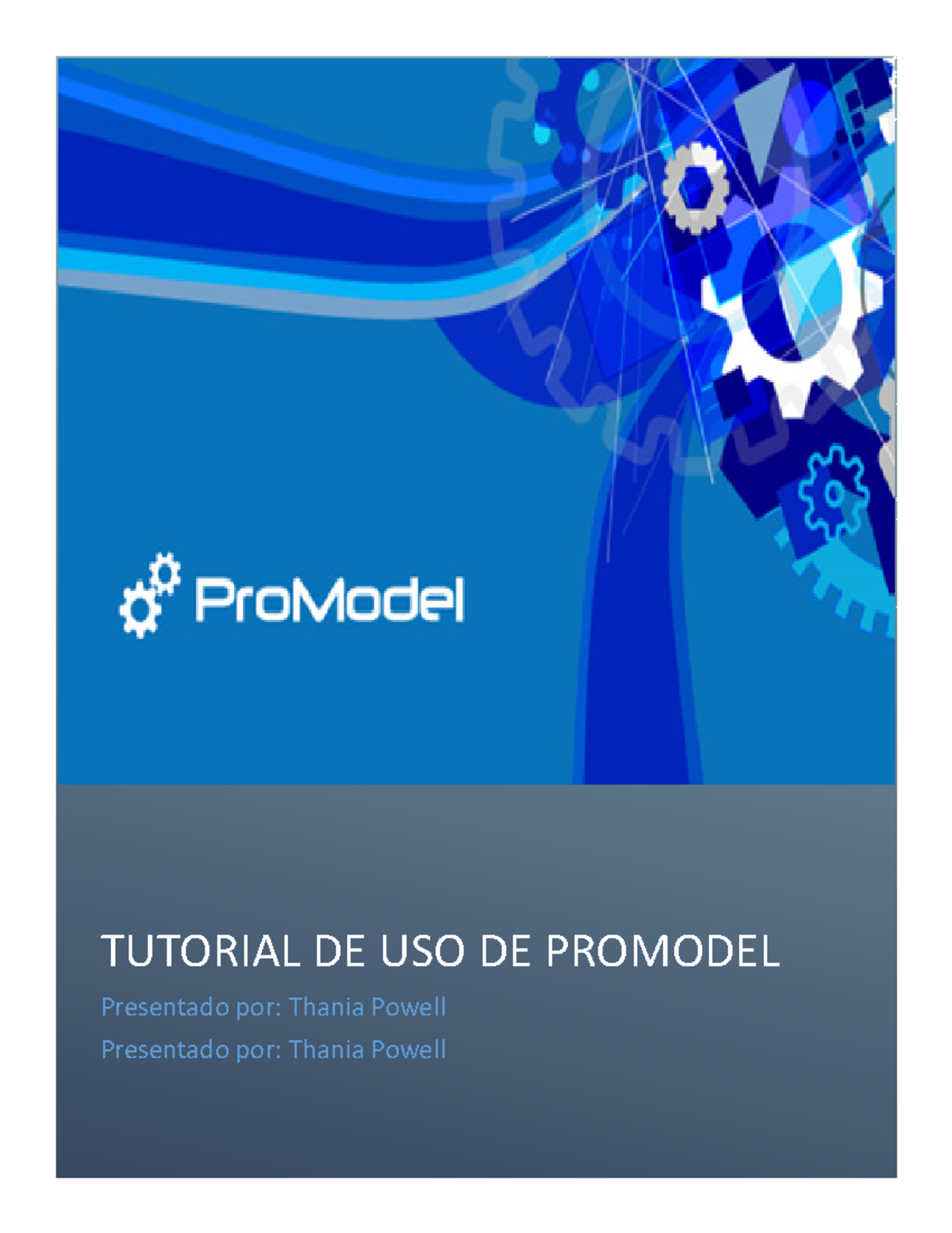 A2 tutorial promodel - TUTORIAL DE USO DE PROMODEL Presentado por ...