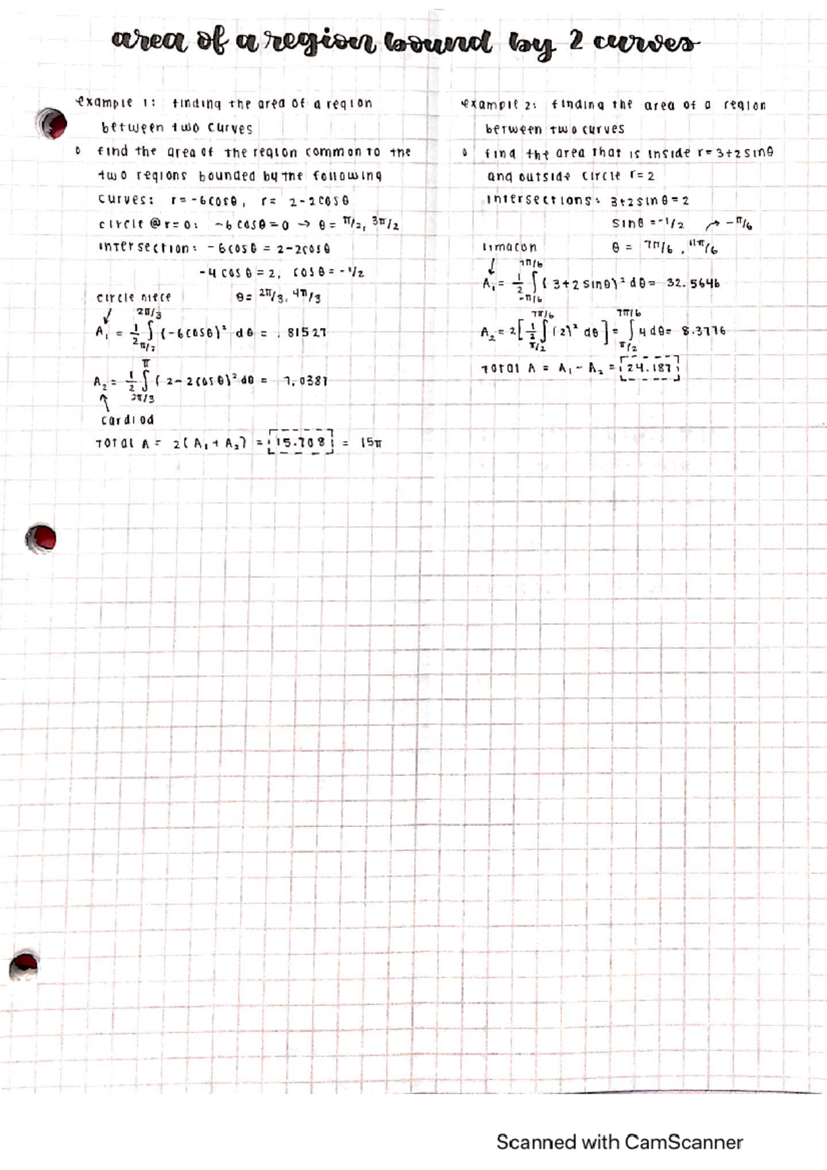 area of a region bounded by two curves. - CALC12 - Studocu