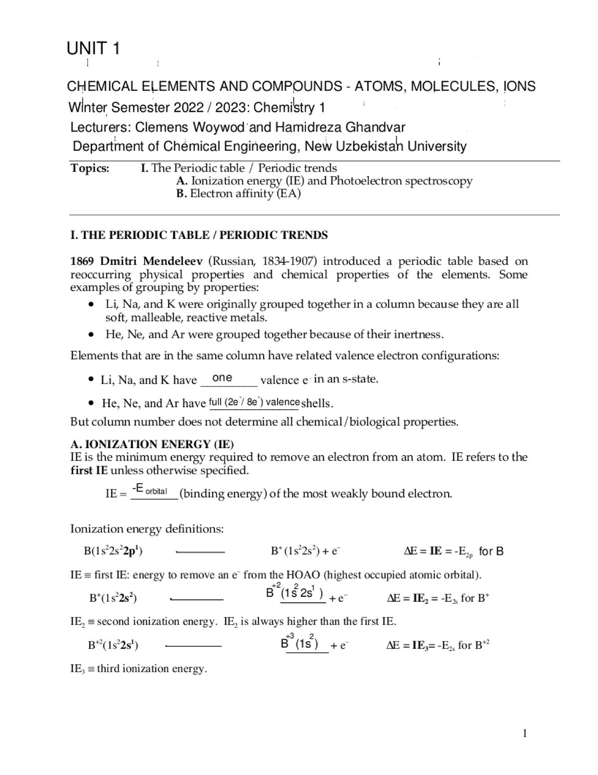 lecture periodic trends - logistics - Studocu
