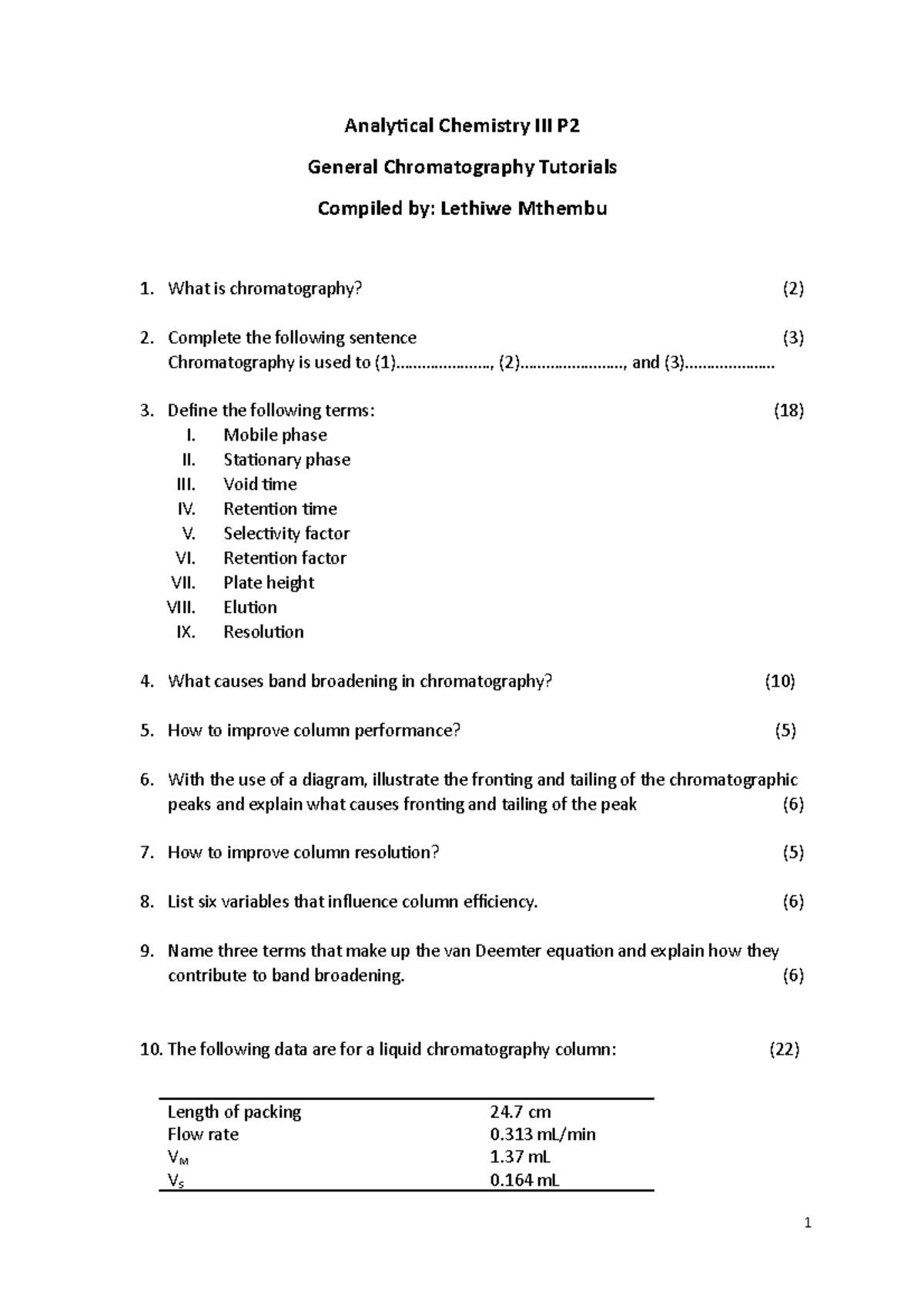 General Chromatography Tutorials - Analytical Chemistry III P General ...