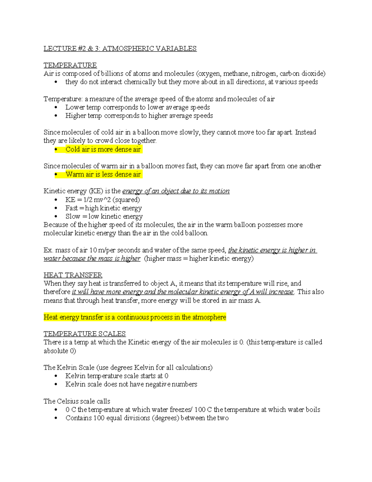 Lecture #2 & 3 Atmospheric Variable - LECTURE #2 & 3: ATMOSPHERIC ...