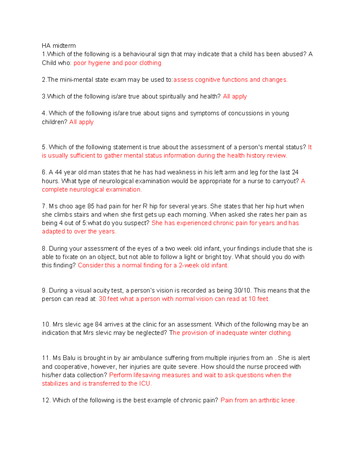 HA midterm - mid term review - HA midterm 1 of the following is a ...