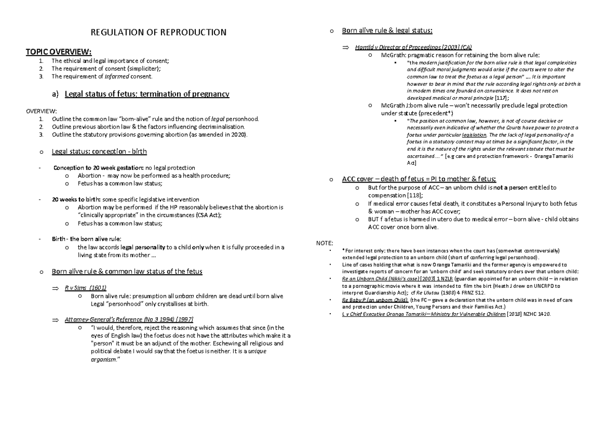 Regulation of Reproduction - REGULATION OF REPRODUCTION TOPIC OVERVIEW ...