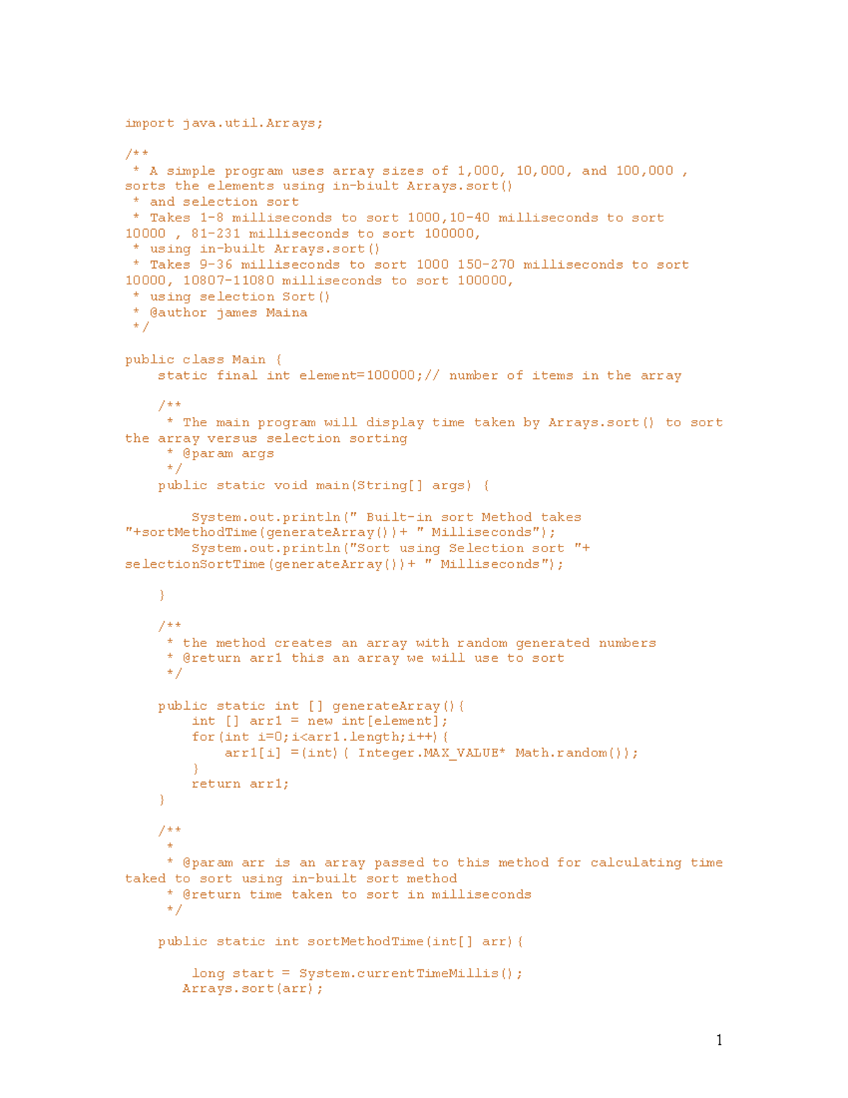 Java Coding Timer Delay Import Javautil A Simple Program Uses Array Sizes Of 1000