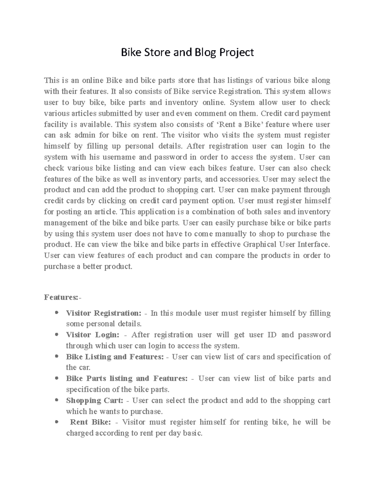 Bikers Portal Project - Bike Store and Blog Project This is an online ...