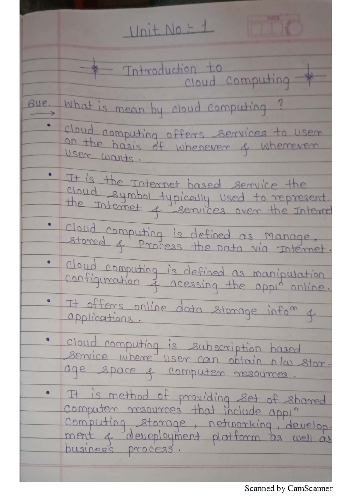 Cloud computing Insem - Computer Science Engineering - Studocu