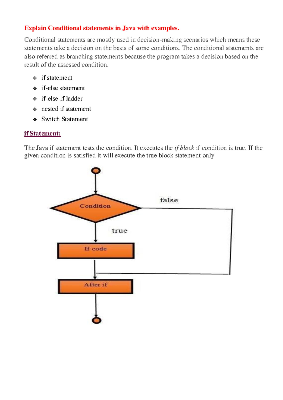 Conditional Statements - Conditional statements are mostly used in ...
