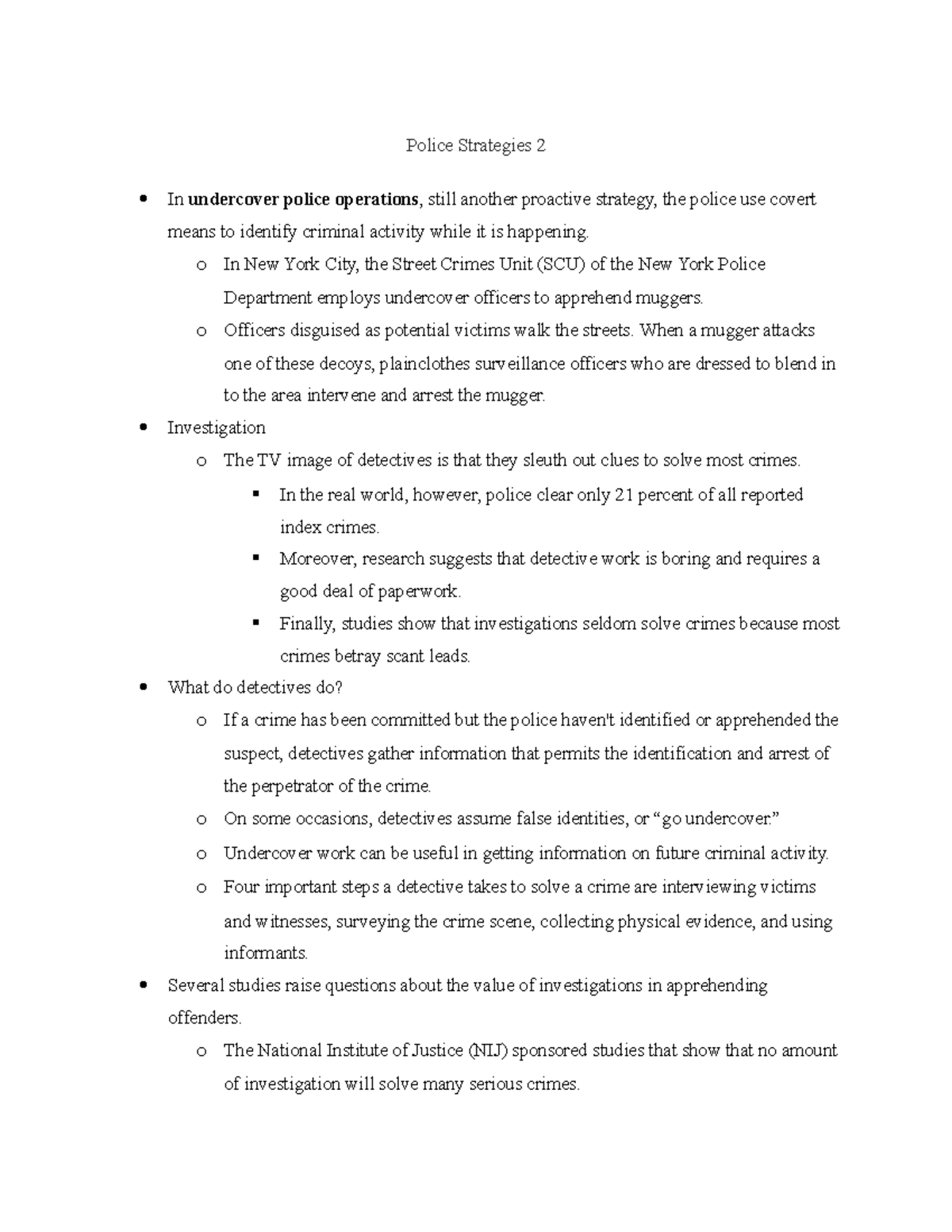 Police Strategies 2 - Criminology Notes - Police Strategies 2 In ...