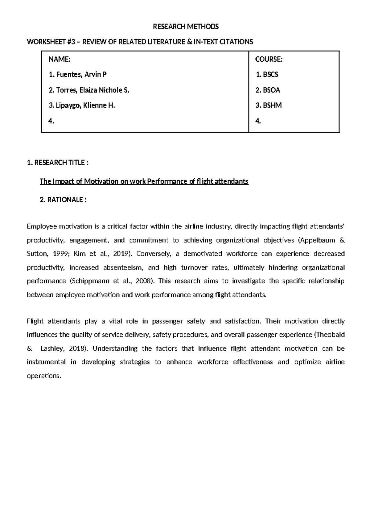RSCH Worksheet 3 Sample - RESEARCH METHODS WORKSHEET #3 – REVIEW OF ...