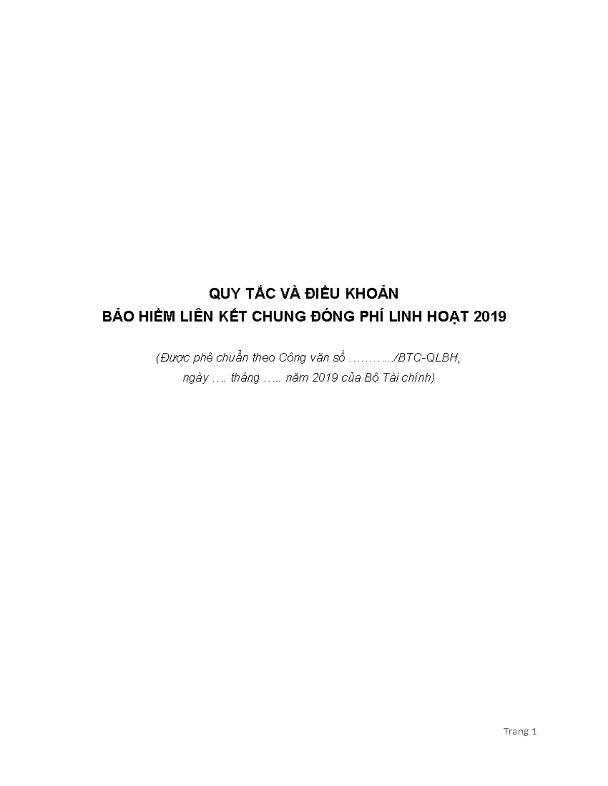 1.Quy t¯c i Áu kho£n s£n ph©m - QUY TẮC VÀ ĐIỀU KHOẢN BẢO HIỂM LIÊN KẾT CHUNG ĐÓNG PHÍ LINH HOẠT ...