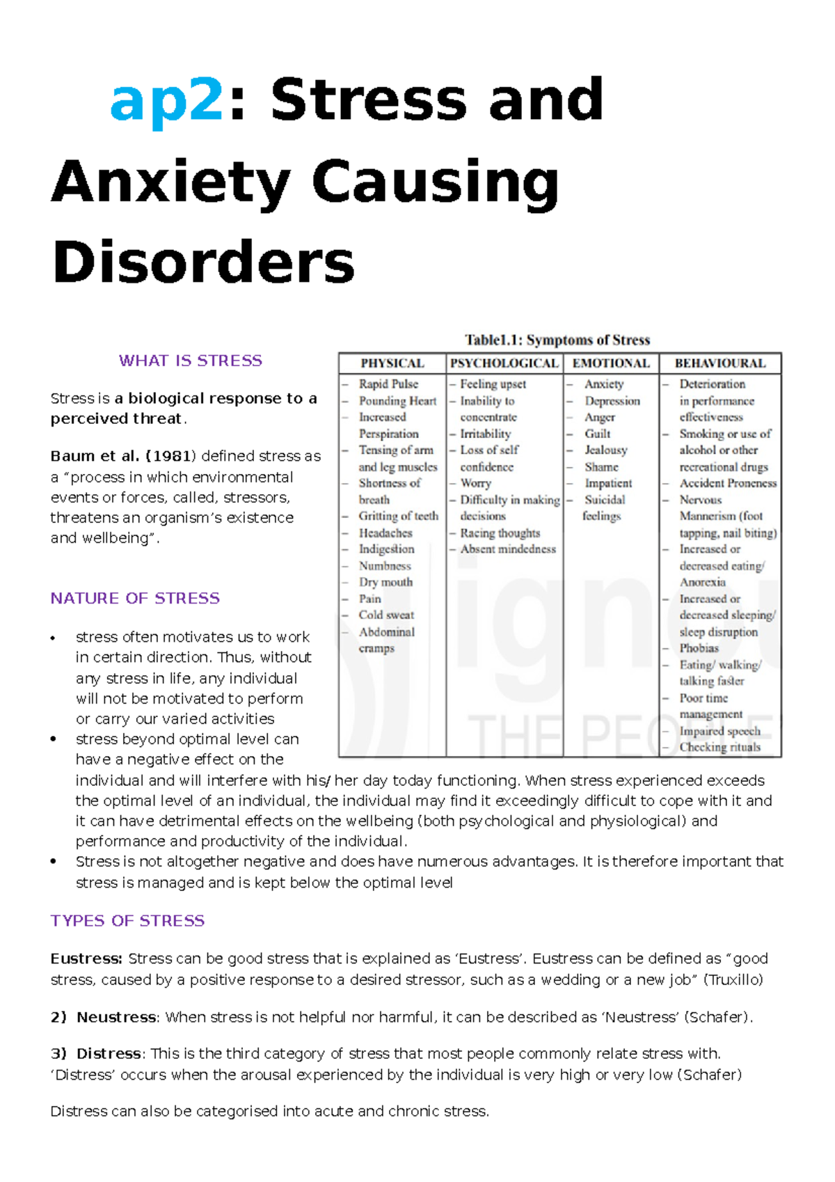 Anxiety disorder | Abnormal psychology - ap2: Stress and Anxiety ...