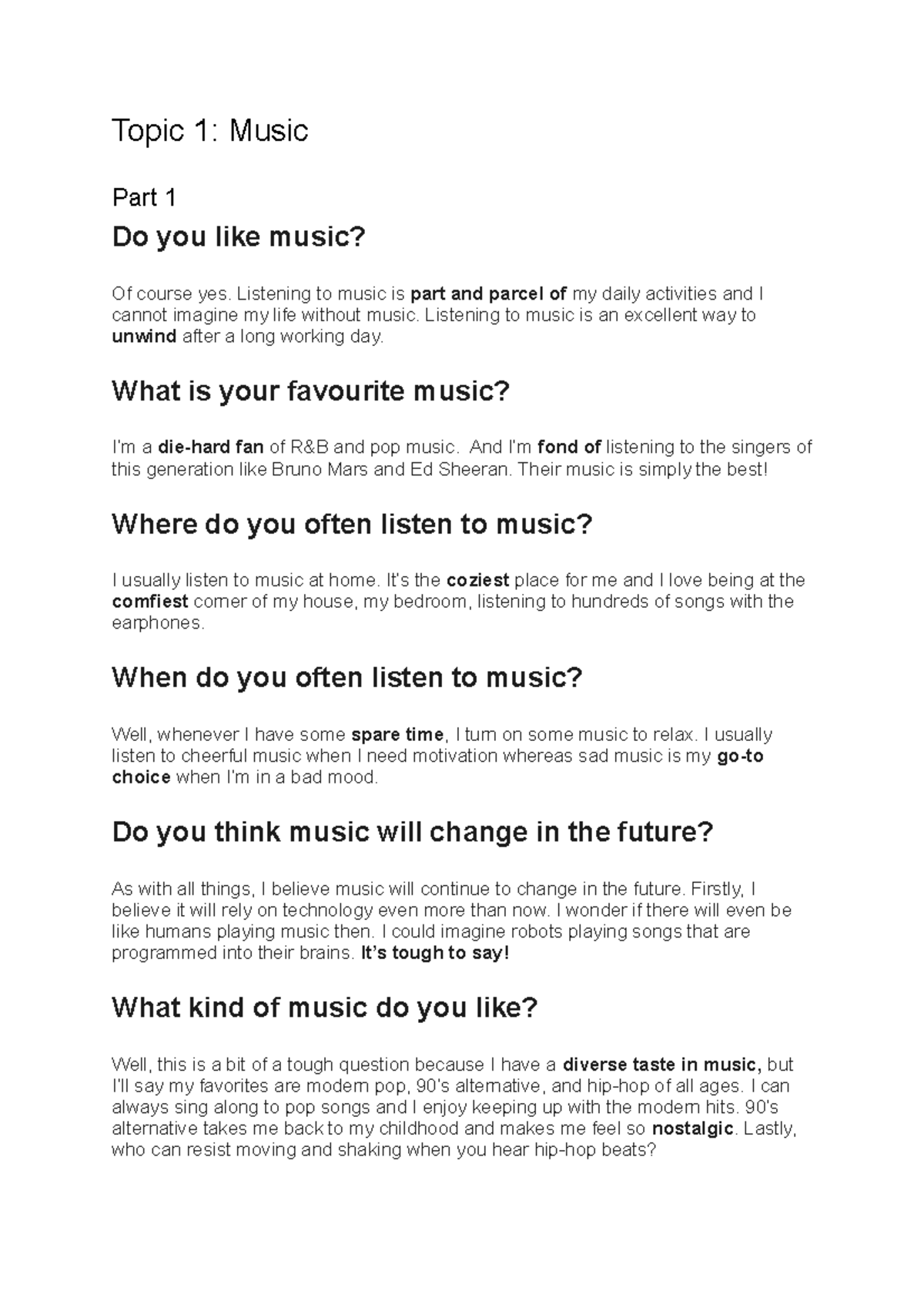 Tài liệu không có tiêu đề - Topic 1: Music Part 1 Do you like music? Of ...