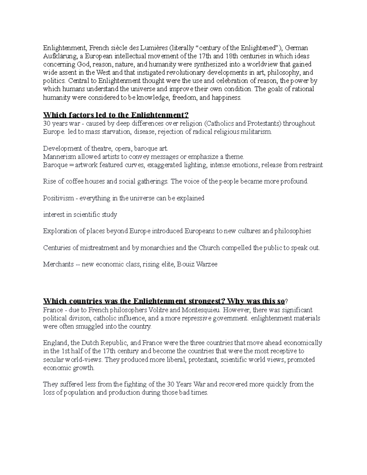 HIST 112 0 Enlightenment - Enlightenment, French siècle des Lumières ...