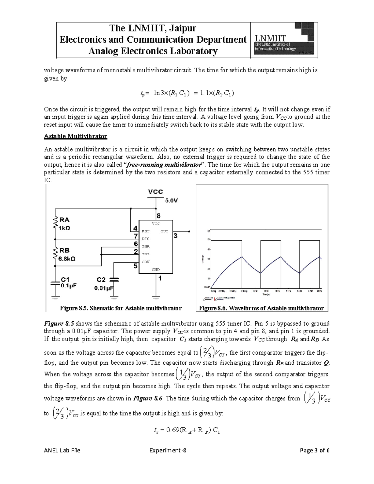 BE ANEL Lab Manual even-6 - Electronics and Communication Department Analog Electronics ...