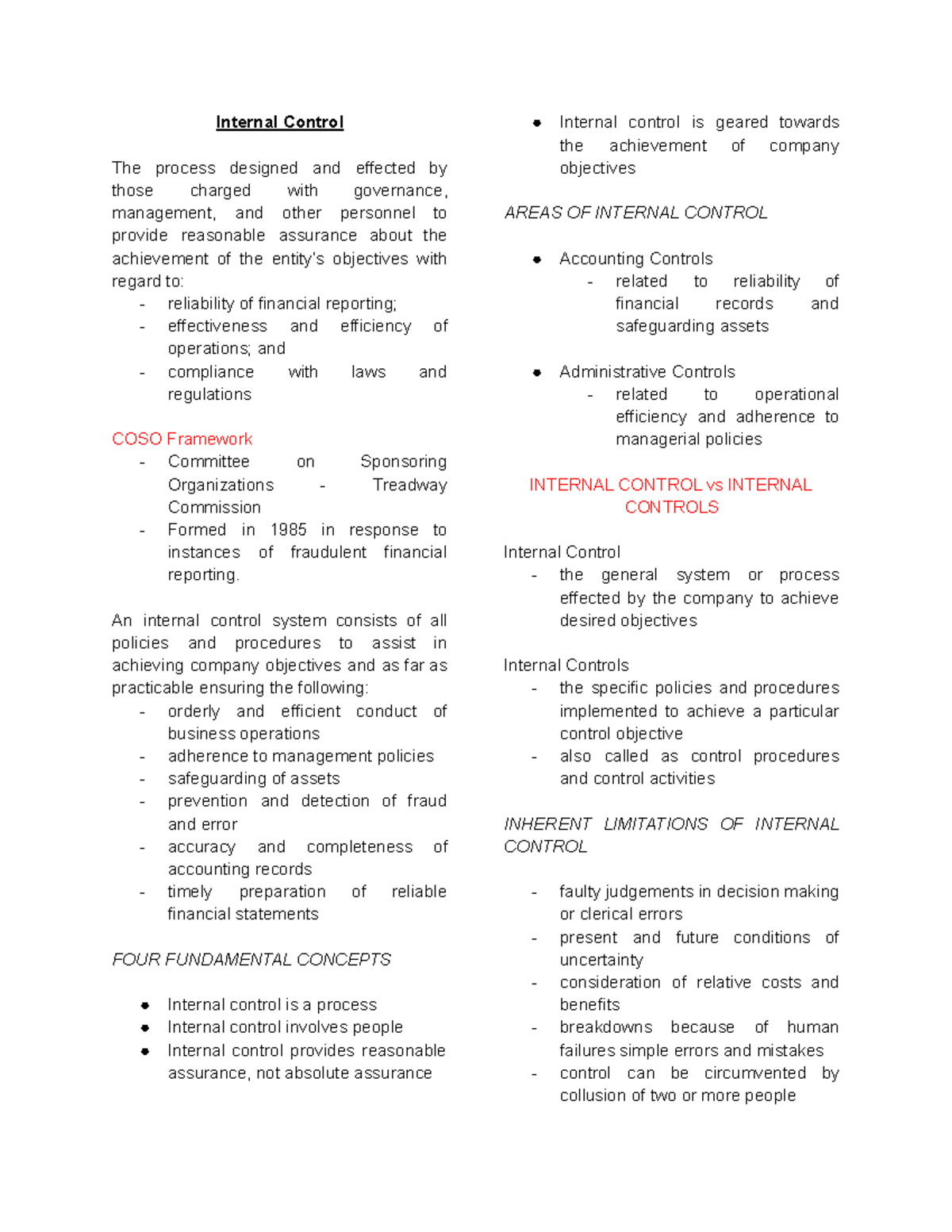 Internal-Control-1 - INTERNAL CONTROL - Internal Control The process ...