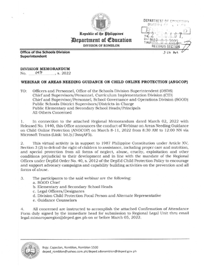 Accomplishment Report ON Filipino Reading Program - Republic of the ...