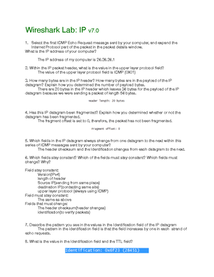 Wireshark Lab: TCP v7 - lab - Wireshark Lab: TCP v7. What is the IP address and TCP port number ...