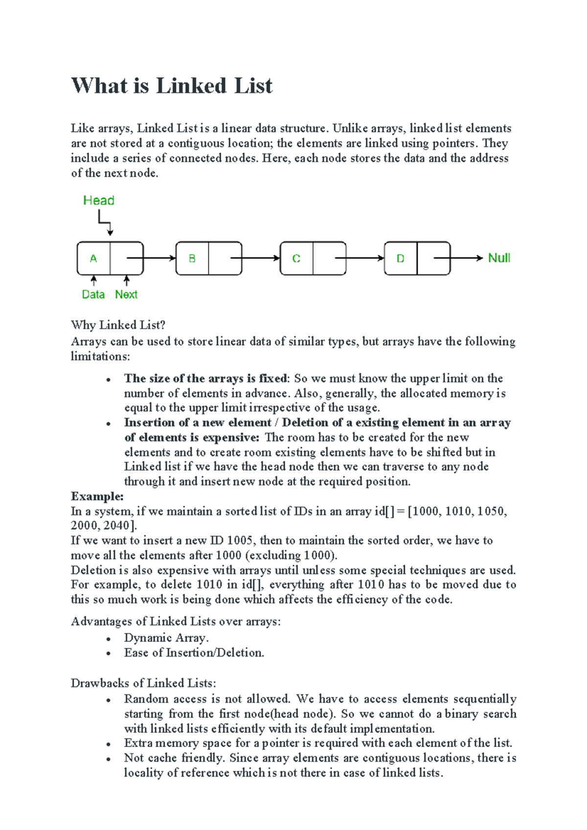 Linked LIST - no any thing - What is Linked List Like arrays, Linked ...