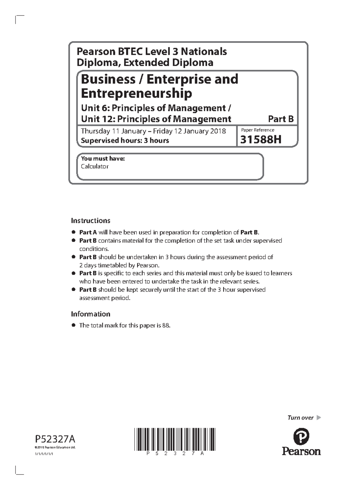 NBCC Part B + Case study - You must have: Calculator Paper Reference ...
