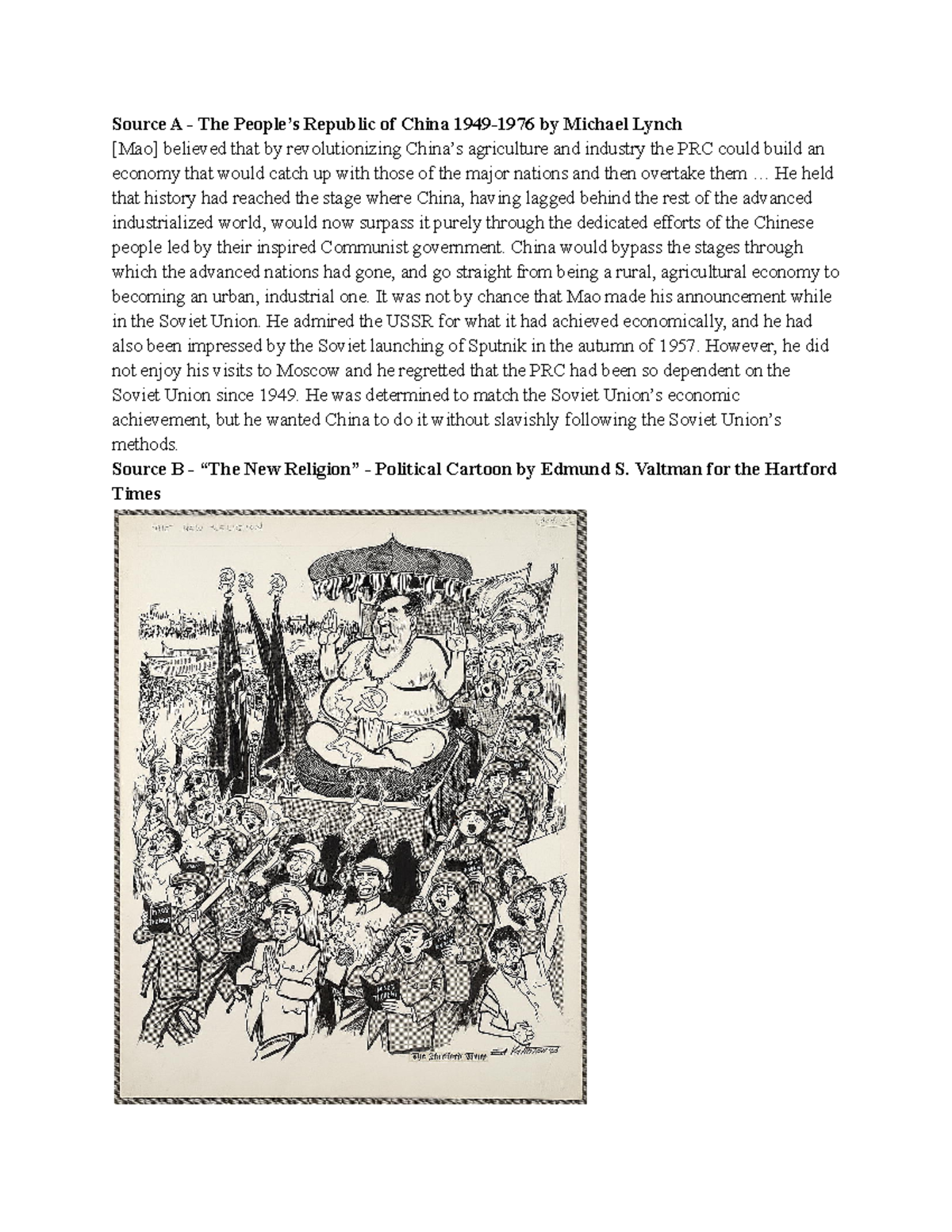 Mao Paper 1 - Source A - The People’s Republic of China 1949-1976 by ...