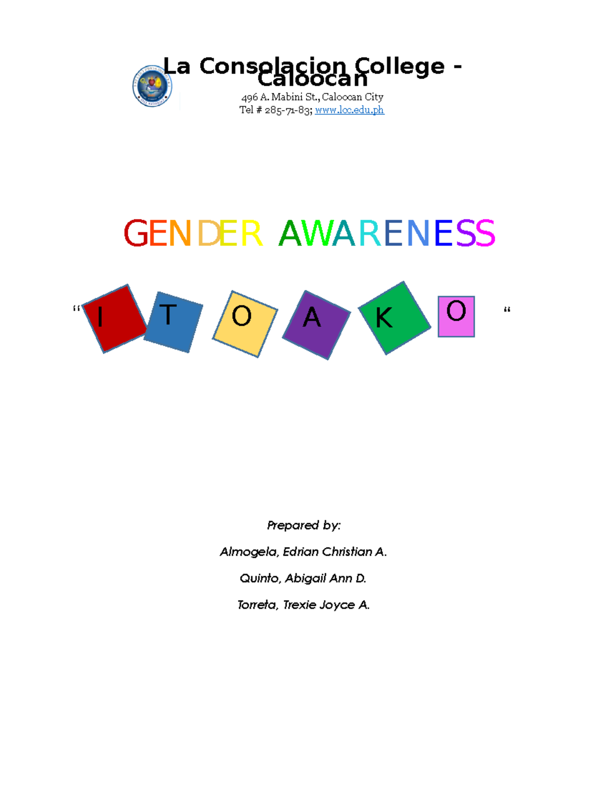 Gender-Awareness-Module-2023-1 - “ “ Prepared by: Almogela, Edrian ...