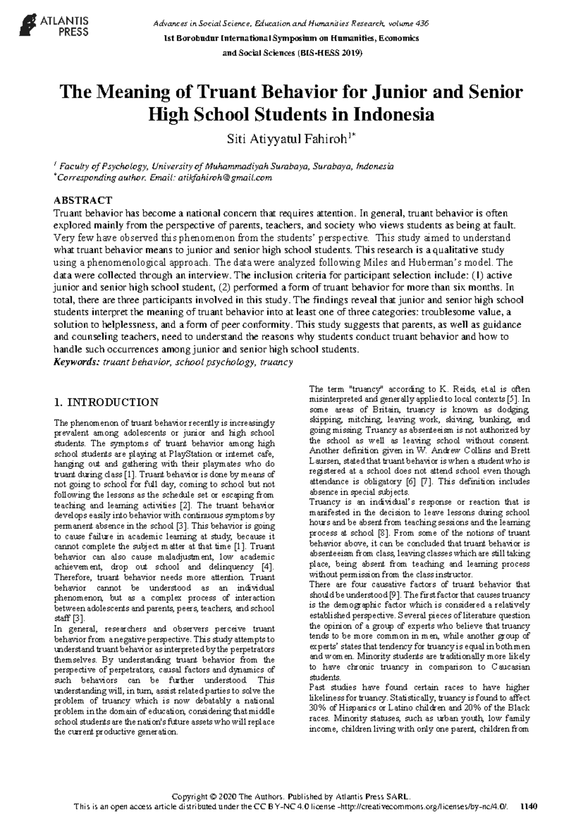 125939576 - Nsoaibs sm - The Meaning of Truant Behavior for Junior and ...