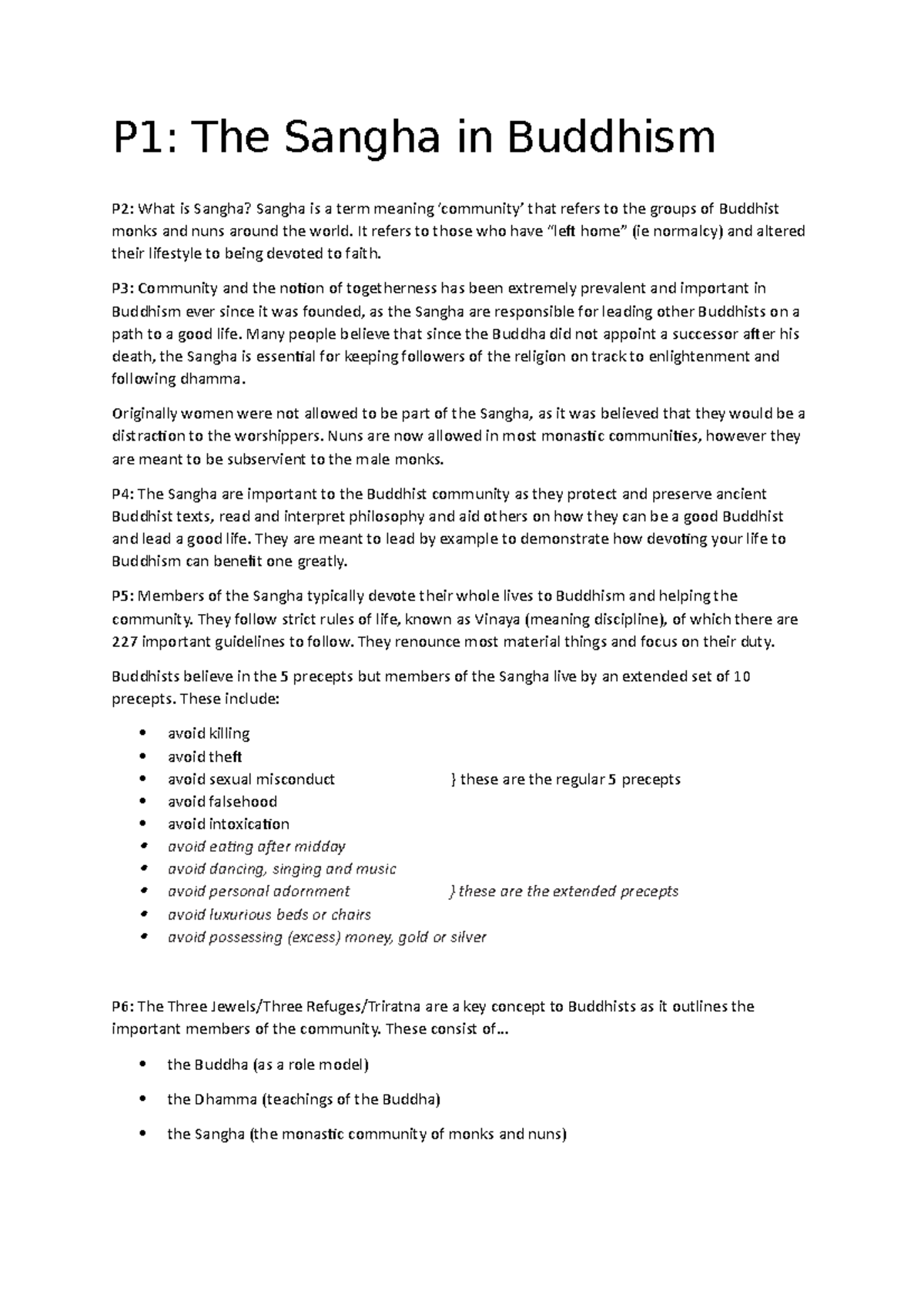 The Sangha in Buddhism Intro and notes - P1: The Sangha in Buddhism P2 ...