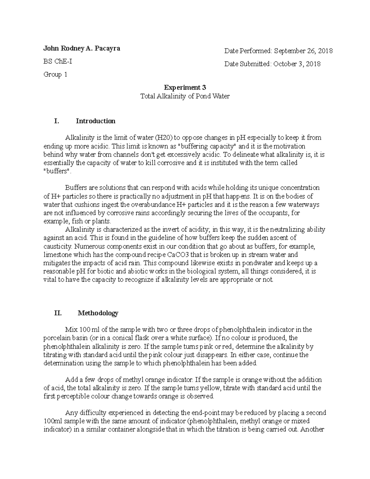 John 3 - lab - John Rodney A. Pacayra Date Performed: September 26 ...