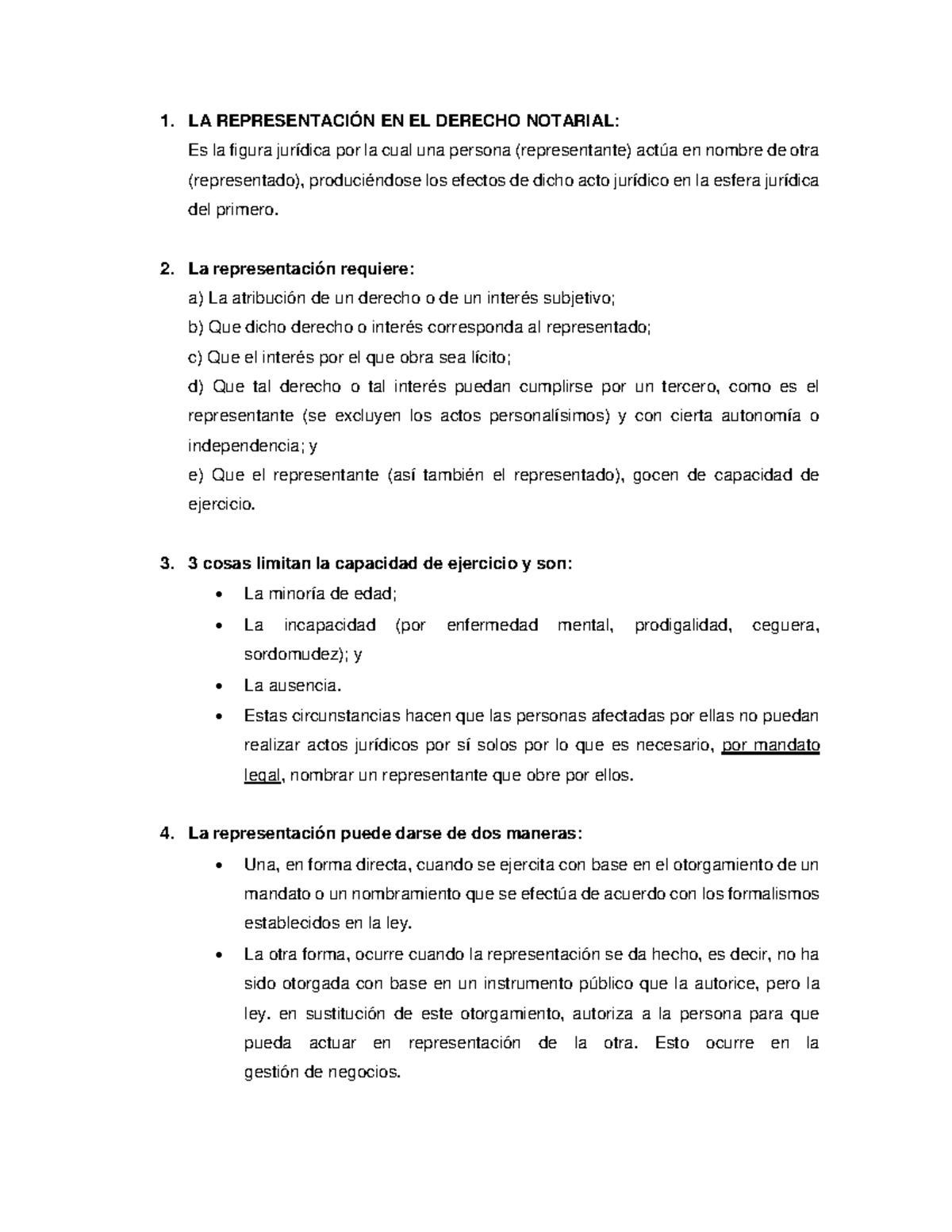 Preguntas Notariado - Apuntes - 1. LA REPRESENTACIÓN EN EL DERECHO ...