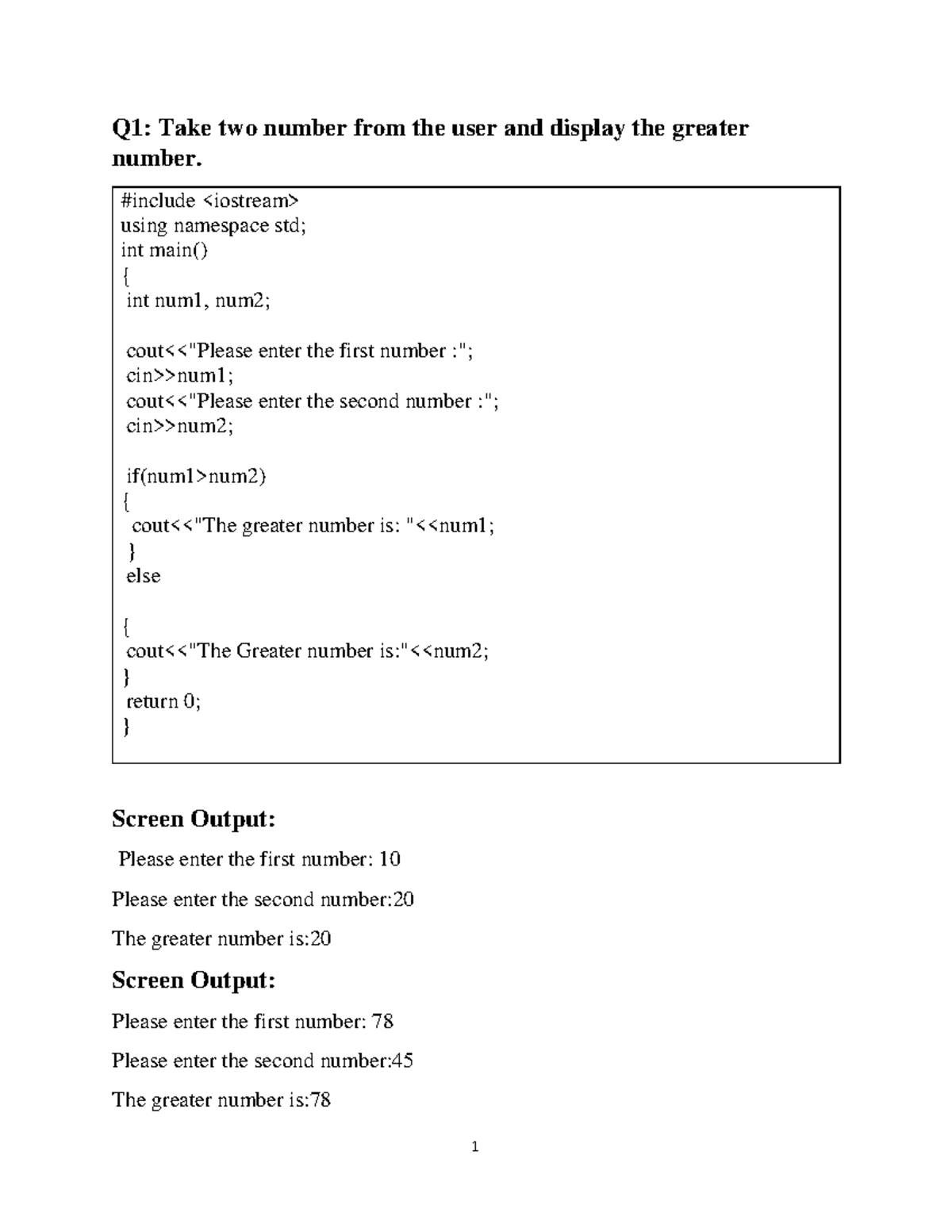 561354066 Assignment Programing Fundamental - Q1: Take two number from ...
