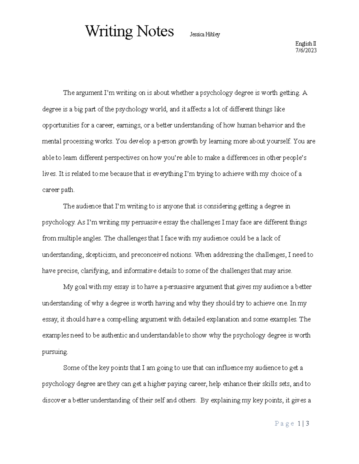 English 2 Writing Notes MOD 2 - Writing Notes Jessica Hibley English ...