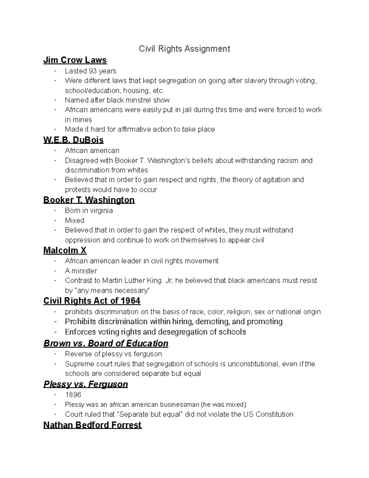 Civil Rights Assignment - Named after black minstrel show - African ...