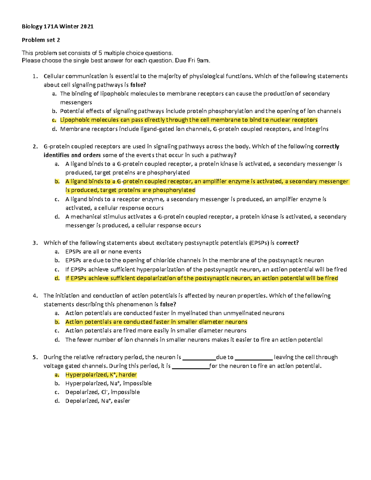 Problem set 2 - Quiz - Biology 171A Winter 2021 Problem set 2 This ...