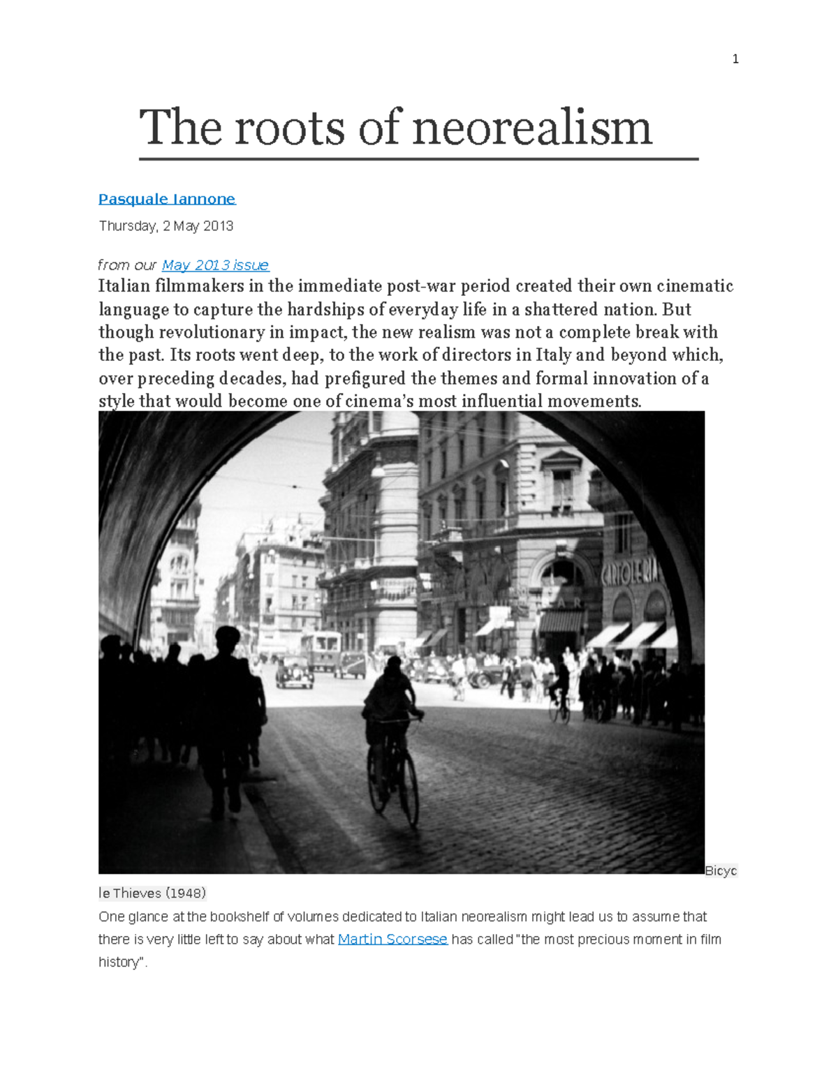 0 Neorealism - The roots of neorealism Pasquale Iannone Thursday, 2 May ...