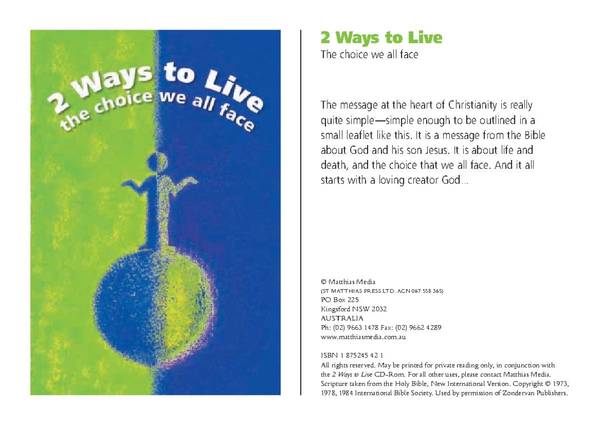 2 Ways to live - 2wtl - 2 Ways to Live The choice we all face The ...