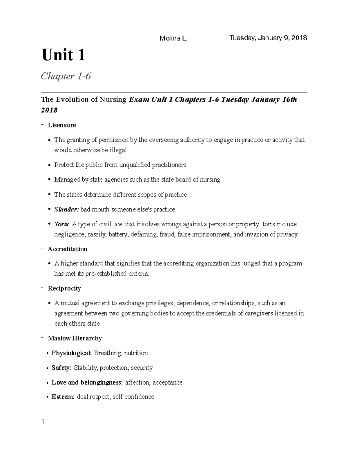 Practical Nursing Notes PDF - Unit 1 Chapter 1- The Evolution of ...
